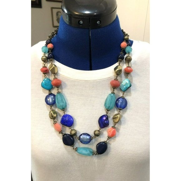 Ruby Rd. | Jewelry | Antiqued Gold Tone Necklace Retro Boho Chic Multi ...